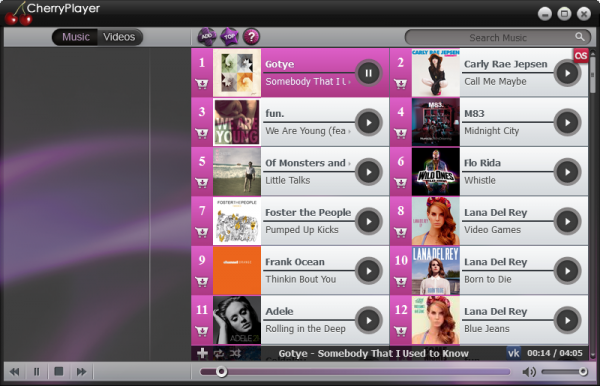 CherryPlayer: Encuentra vídeos y canciones online - Softonic