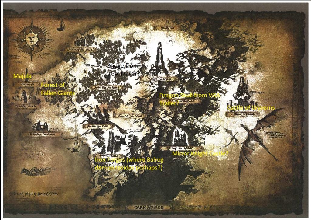 Se ha revelado el mapa de Dark Souls 2: primeras localizaciones del ...