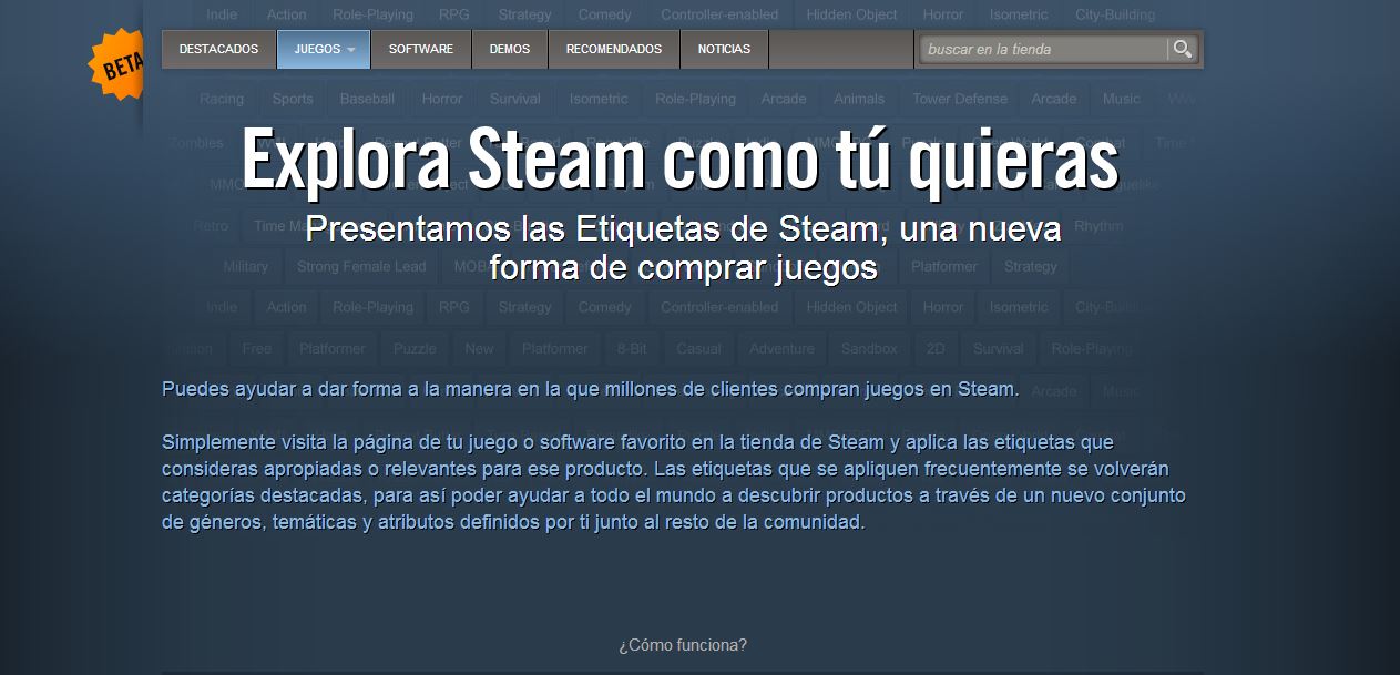 Steam añade un nuevo sistema que te permite etiquetar tus juegos - Softonic
