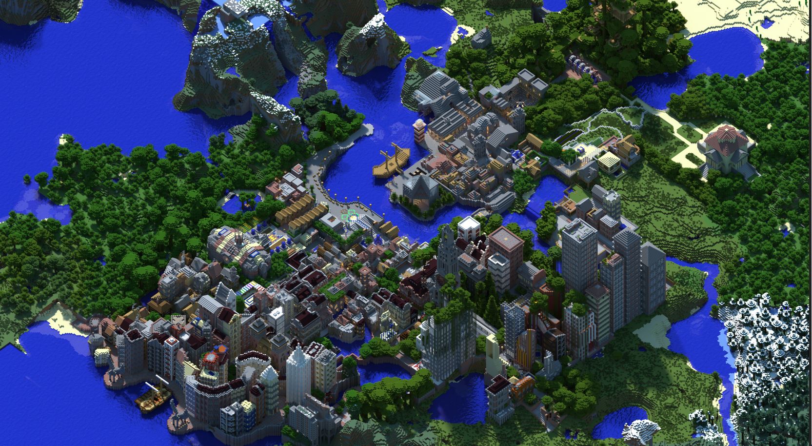 Minecraft presenta una ciudad de tres años de trabajo - Softonic