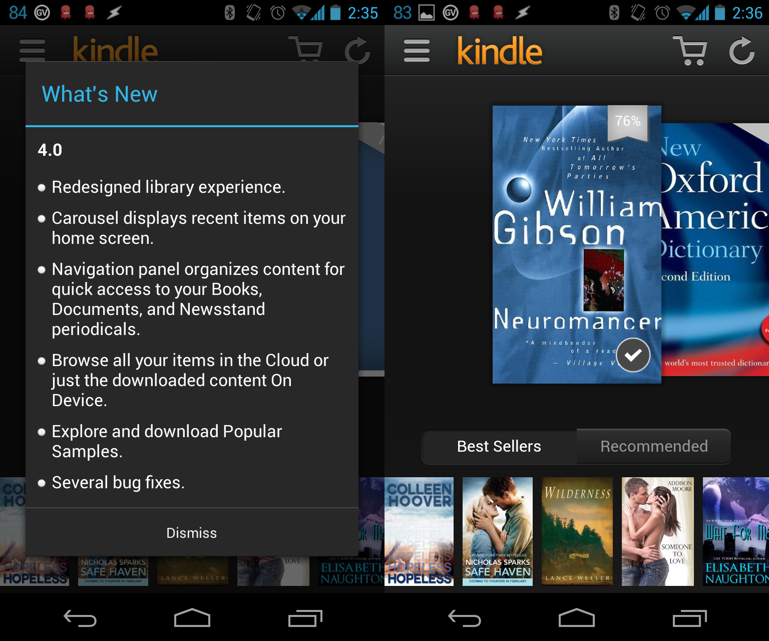 Kindle for Android updates with redesigned library, carousel navigation ...