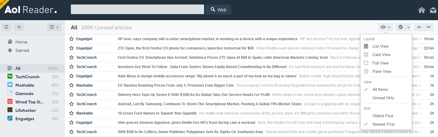 Digg Reader vs AOL Reader vs Feedly - Softonic