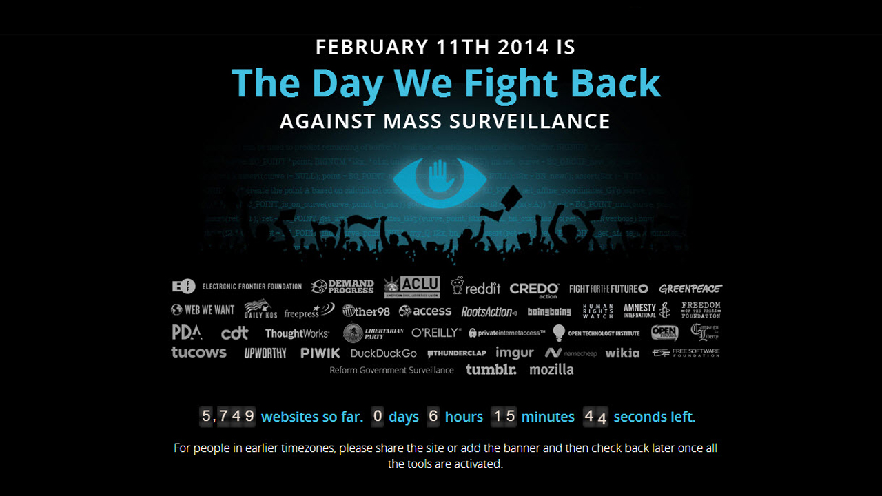 ‘The Day We Fight Back’ unites the internet against mass surveillance ...