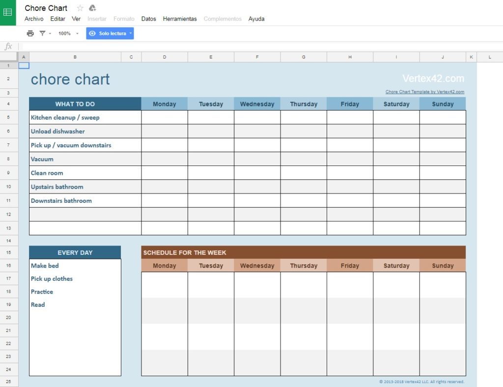 Template In Google Sheets