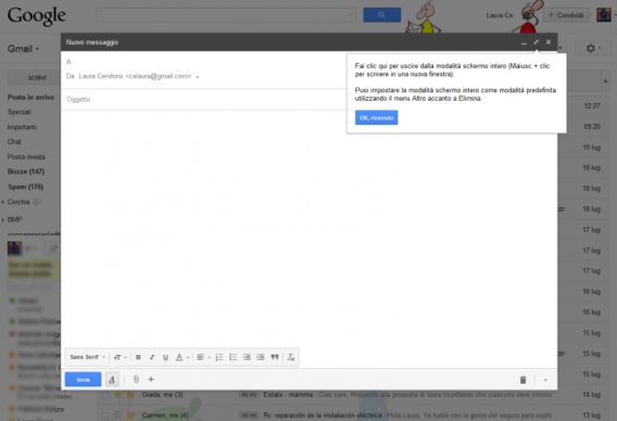 Gmail attiva la modalità di composizione a schermo intero - Softonic