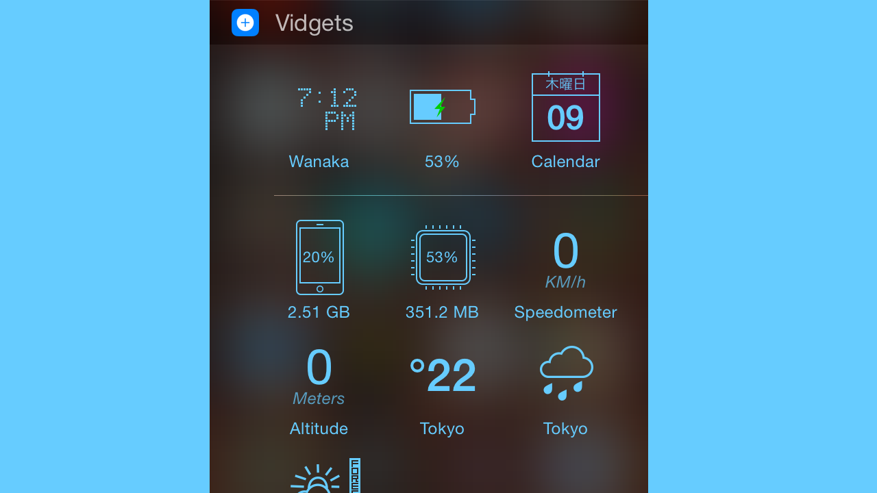 iOS8用ウィジェットアプリVidgetsが登場 「空き容量」など19種のカスタム可能ツール収録 - Softonic