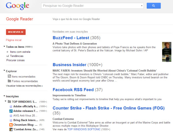 Google Reader deixa de existir no dia primeiro de julho - Softonic