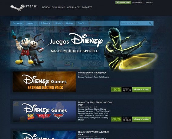 Disney passa a oferecer seus jogos no Steam - Softonic
