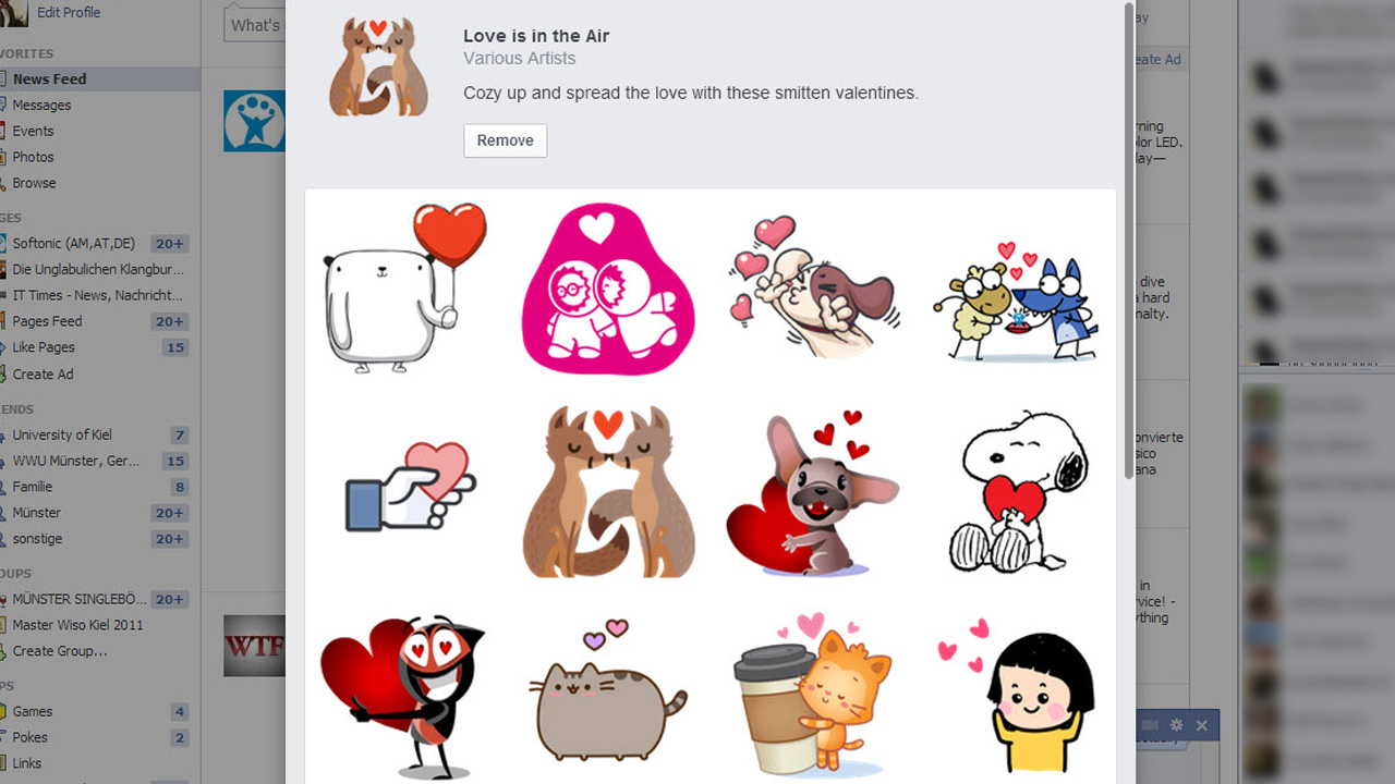 Facebook Sticker zum Valentinstag – Love is in the Air - Softonic