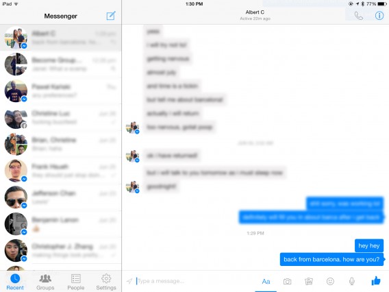 Facebook Messenger: Neue iPad-Version bietet genügend Platz zum Chatten ...